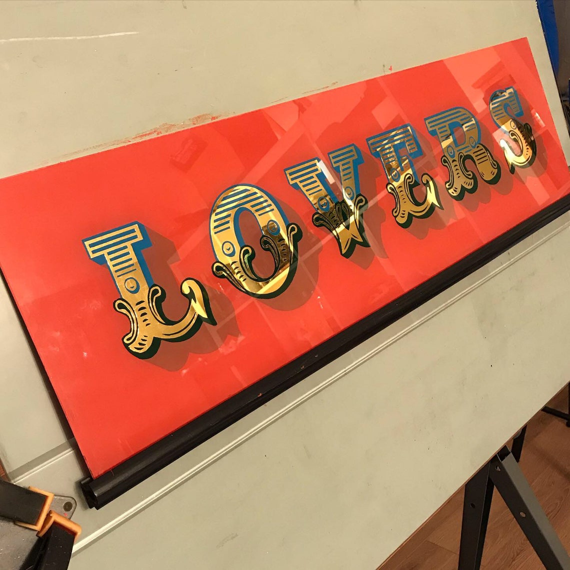 Hand Painted and Gold Gilded Personalised Glass Sign - Etsy