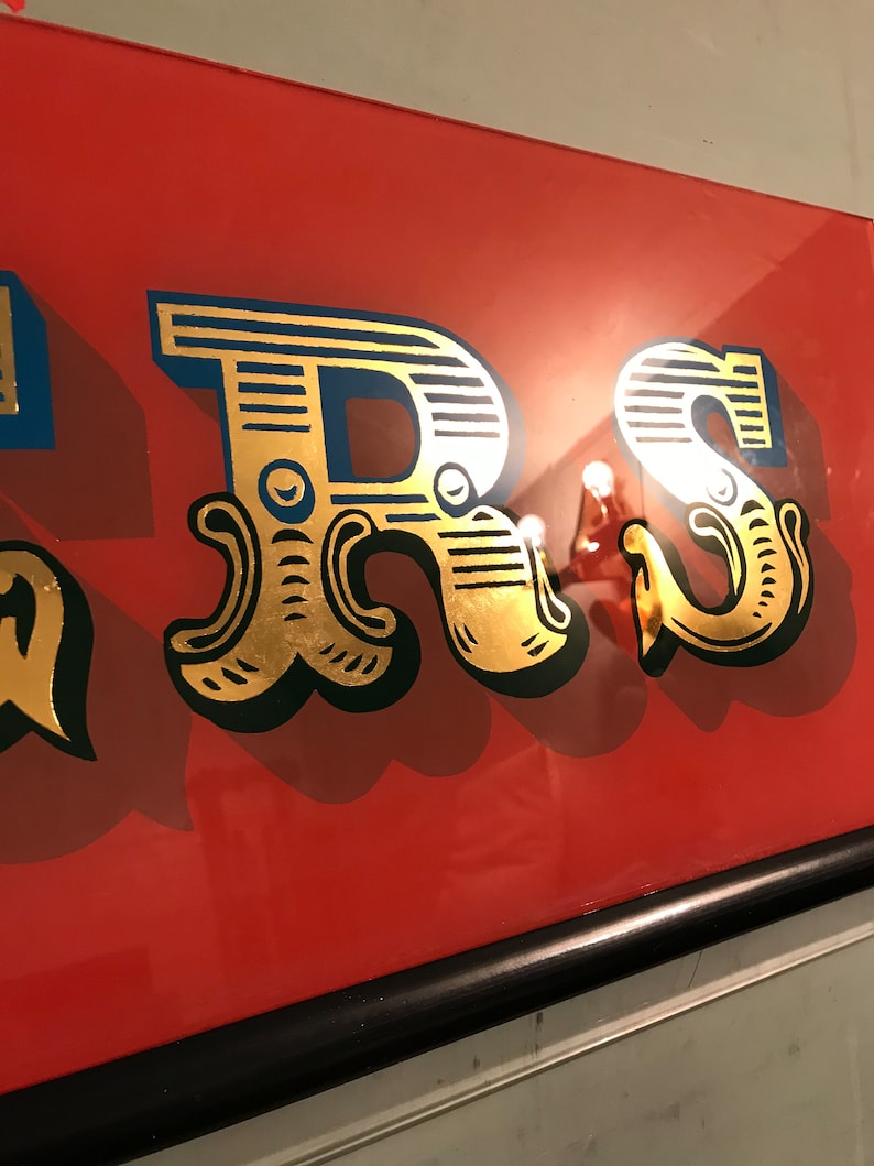 Hand Painted and Gold Gilded Personalised Glass Sign - Etsy