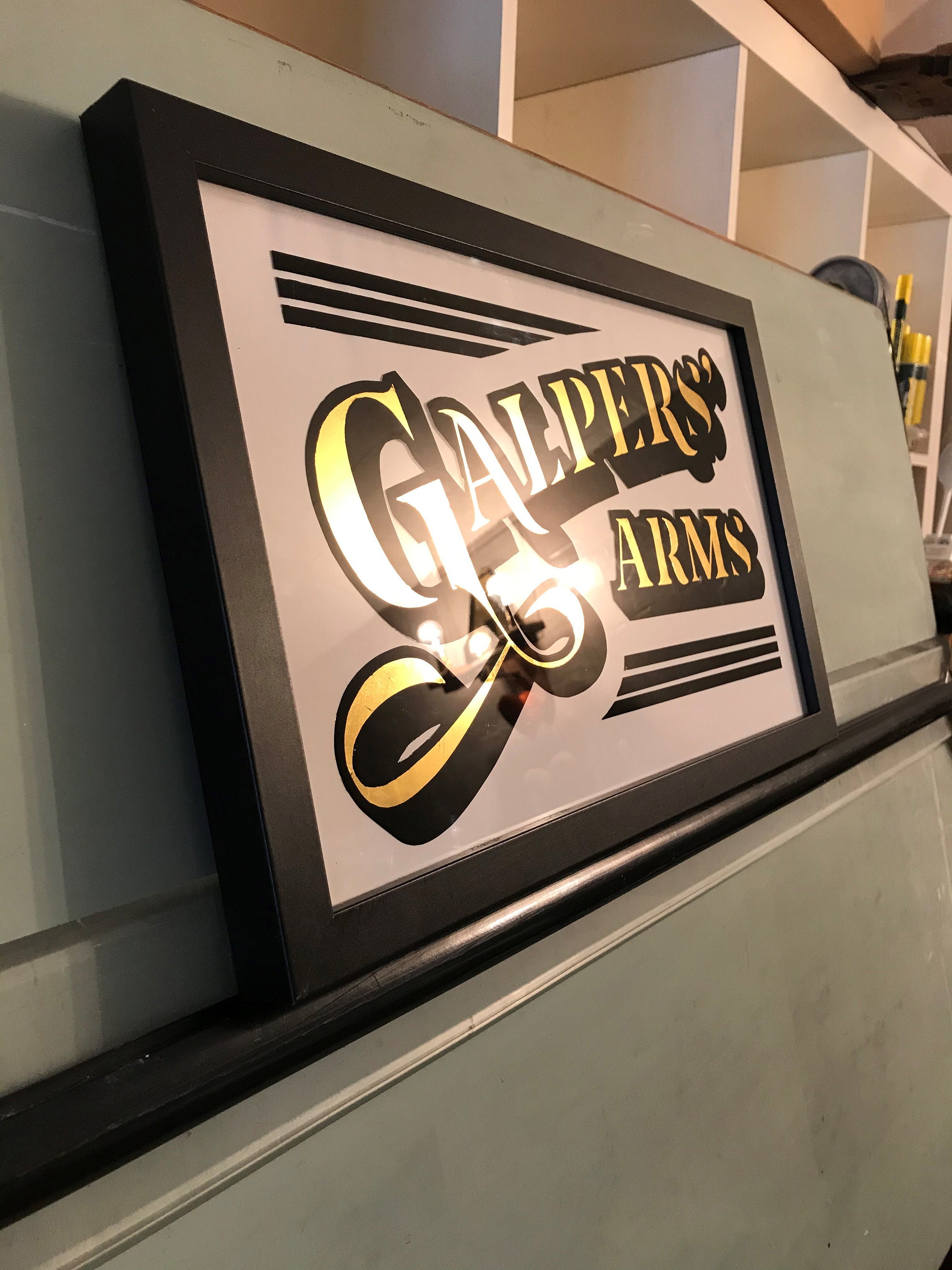 Hand Painted and Gold Gilded Personalised Home Pub Sign - Etsy