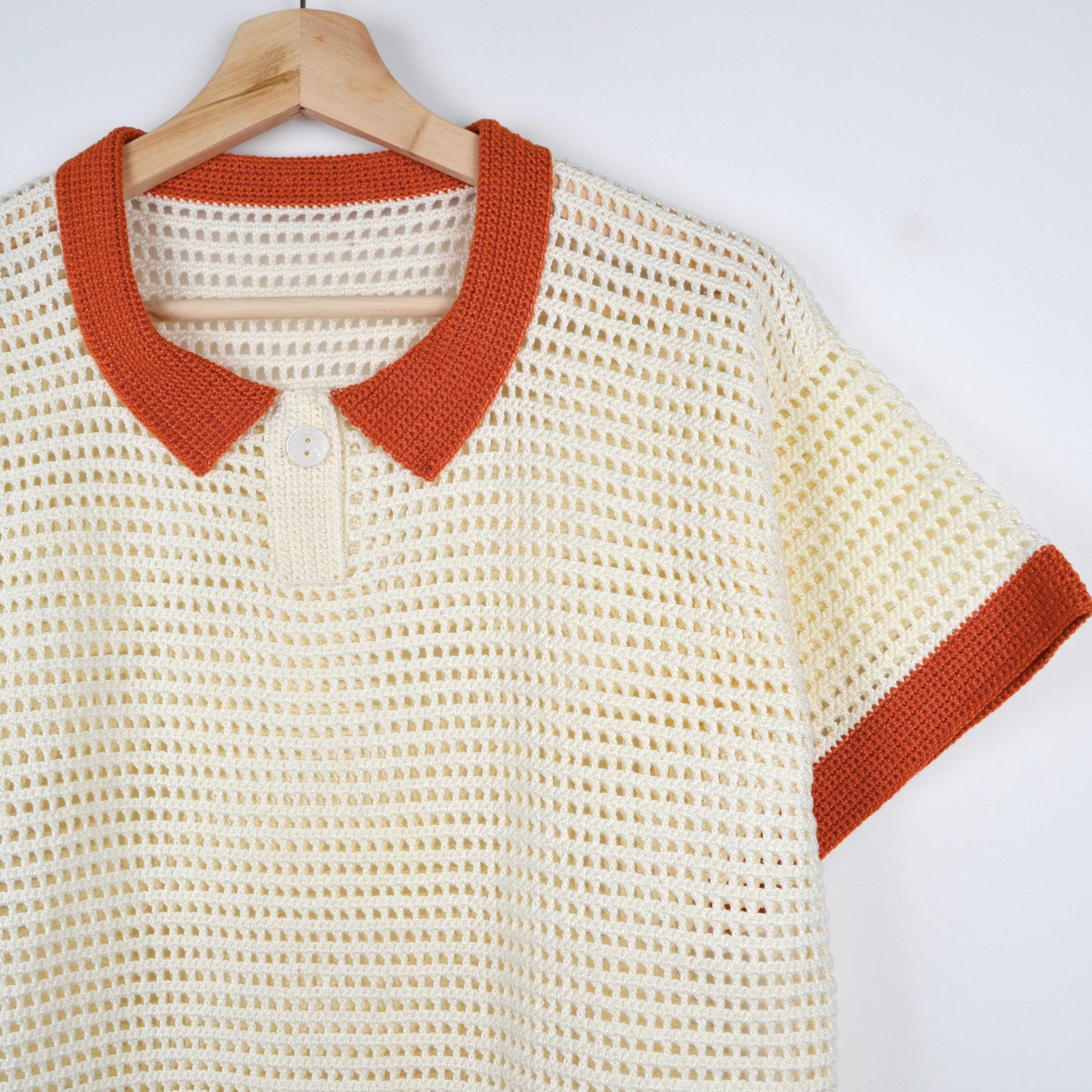 Crochet Polo Shirt Pattern - Crochet Polo Sweater Pattern - Polo NERINA ...