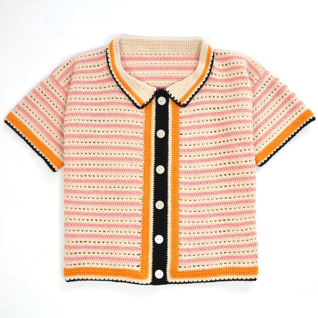 Crochet Button up Shirt Pattern for Women - Crochet Summer Top Pattern ...