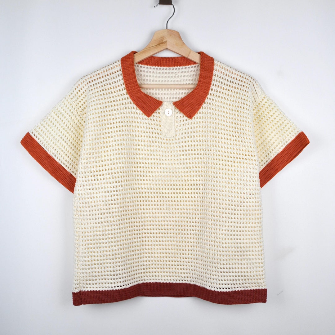 Crochet Polo Shirt Pattern - Crochet Polo Sweater Pattern - Polo NERINA ...