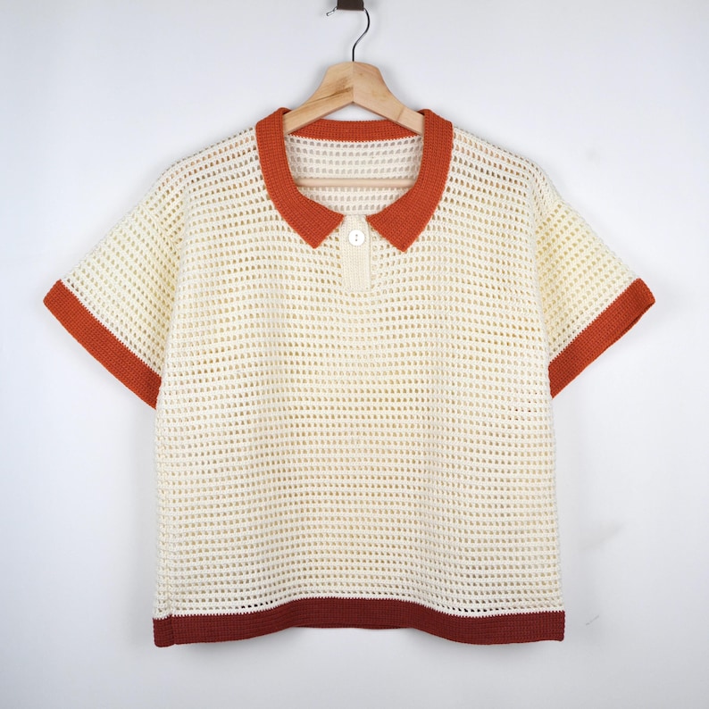 Crochet Polo Shirt Pattern - Crochet Polo Sweater Pattern - Polo NERINA ...