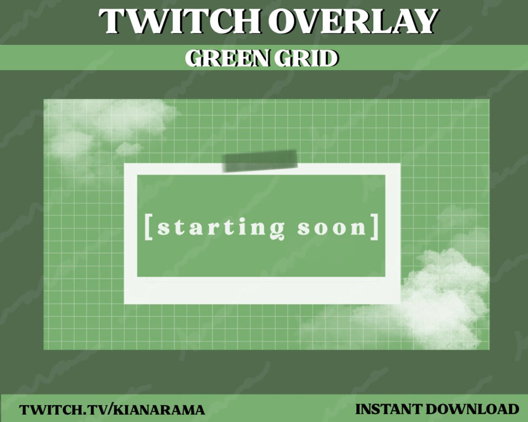 Twitch Overlays - Green Grid - Etsy
