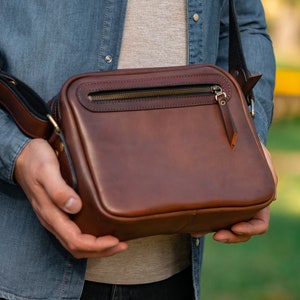 Leather Bag, Mens Bag, Man Purse, Tablet Bag, Leather Crossbody Bag ...