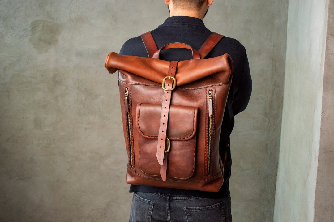 Leather Backpack, Leather Backpack for Men, Men Leather Travel Backpack ...
