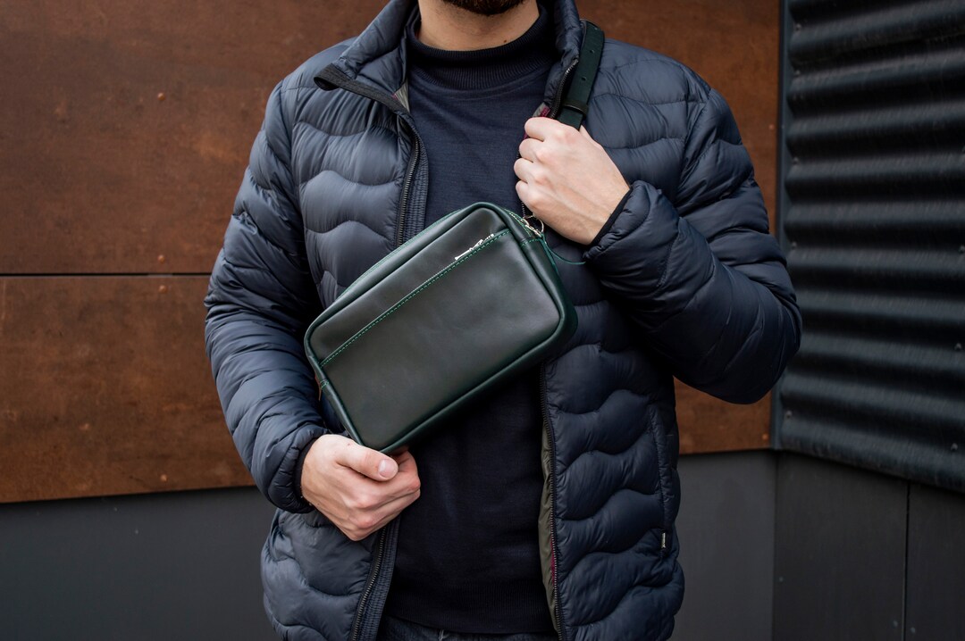 Personalized Men Shoulder Bag, Handmade Leather Mens Bag Cross-body ...