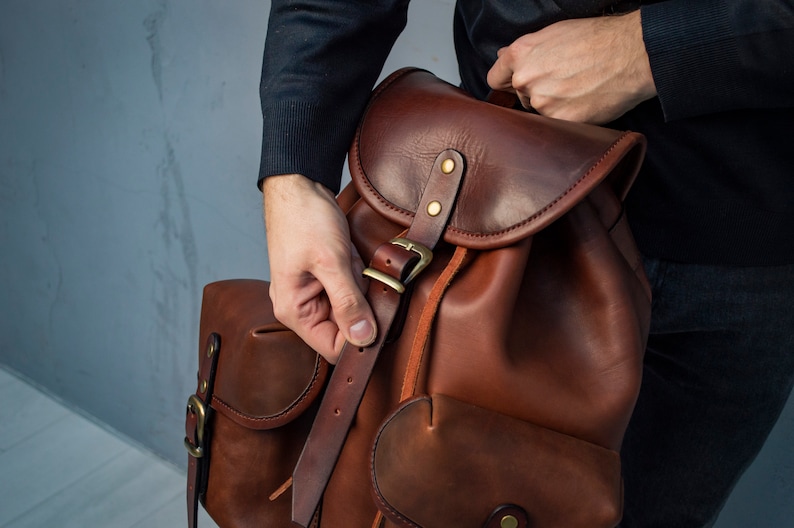 Custom Leather Backpack for Men Genuine Leather Backpack - Etsy