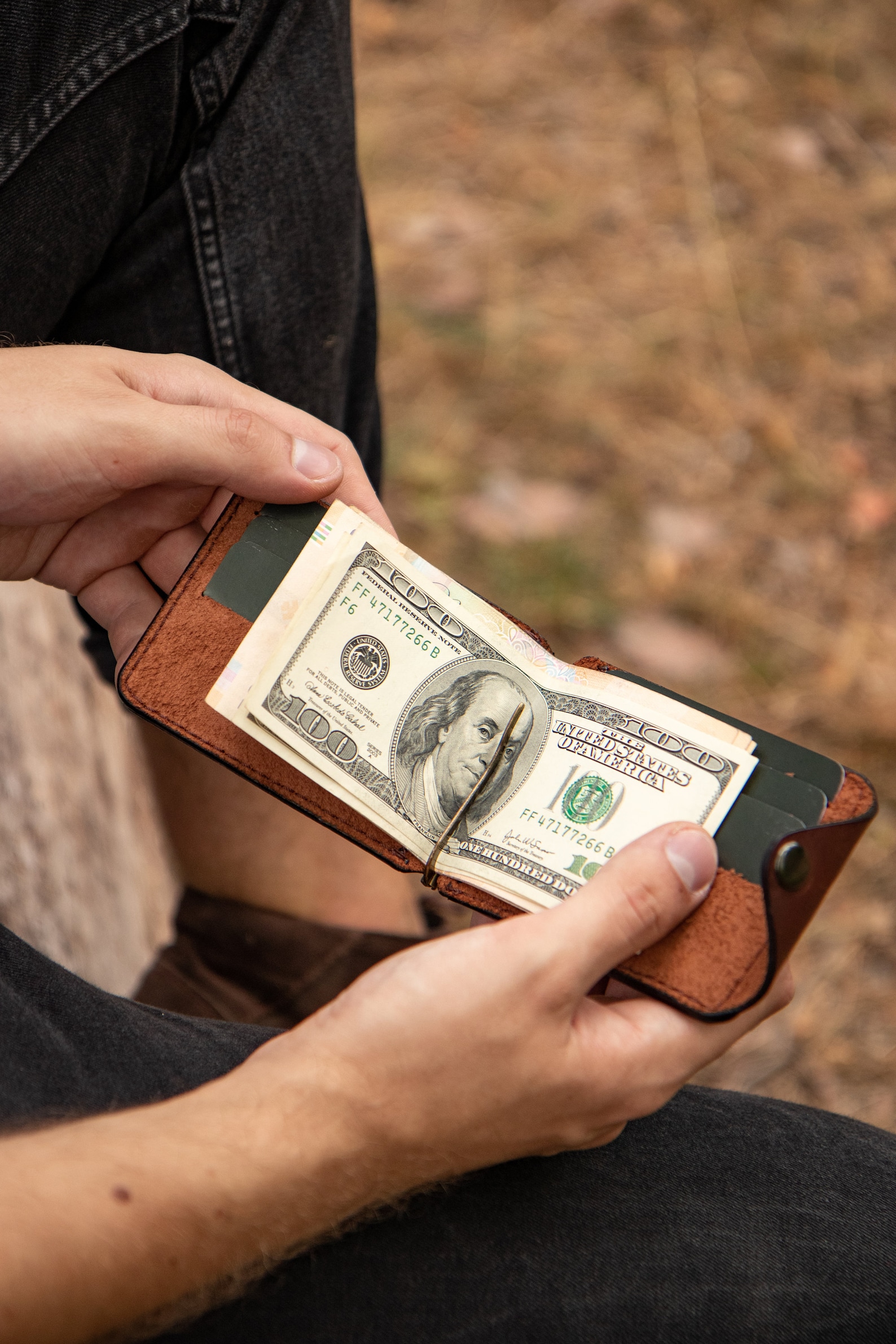 Leather Money Clip, Small Leather Wallet, Leather Money Clip, Gift for ...