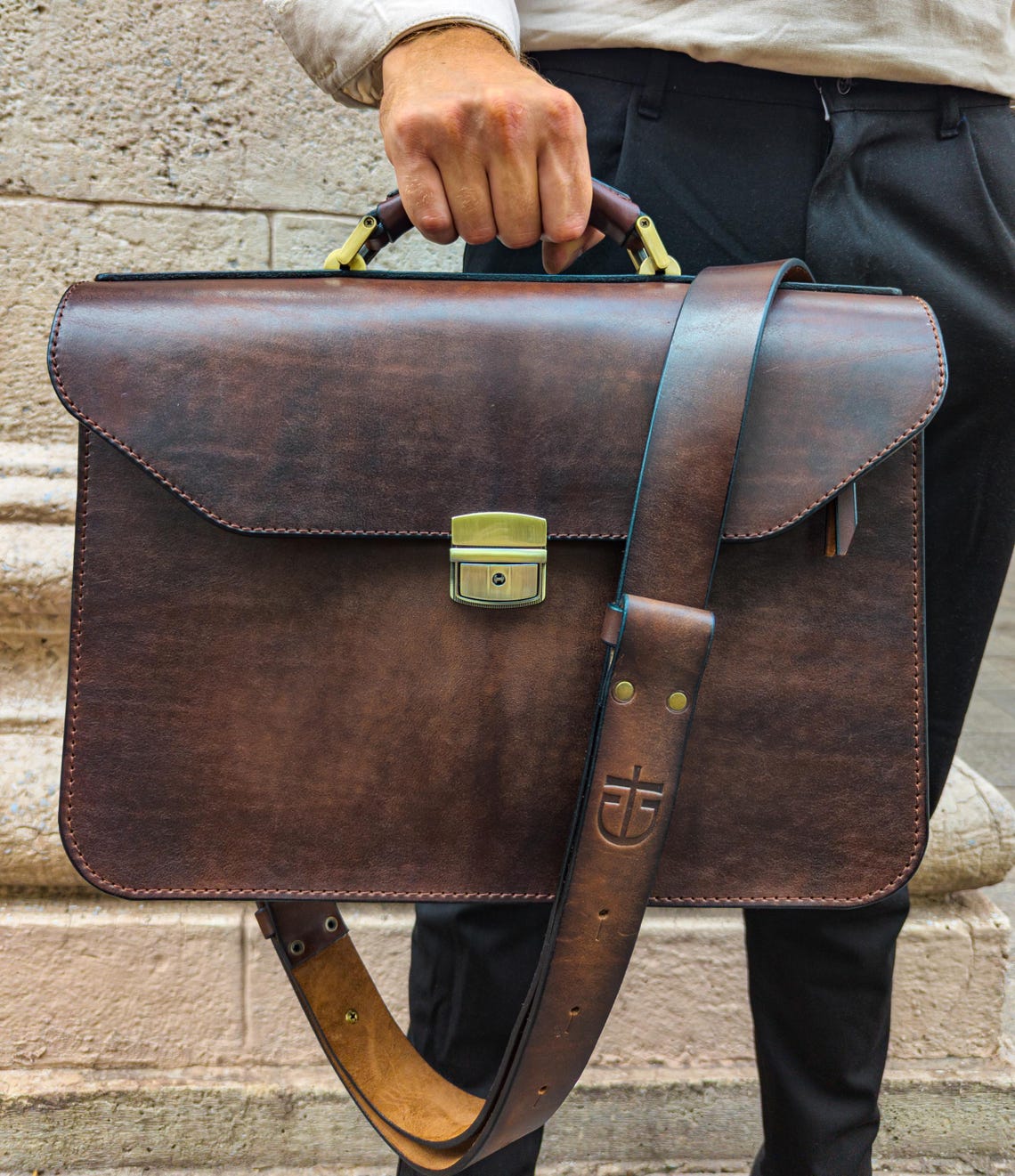 Leather Briefcase, Man Leather Bag Men, Mens Laptop Messenger Bag ...
