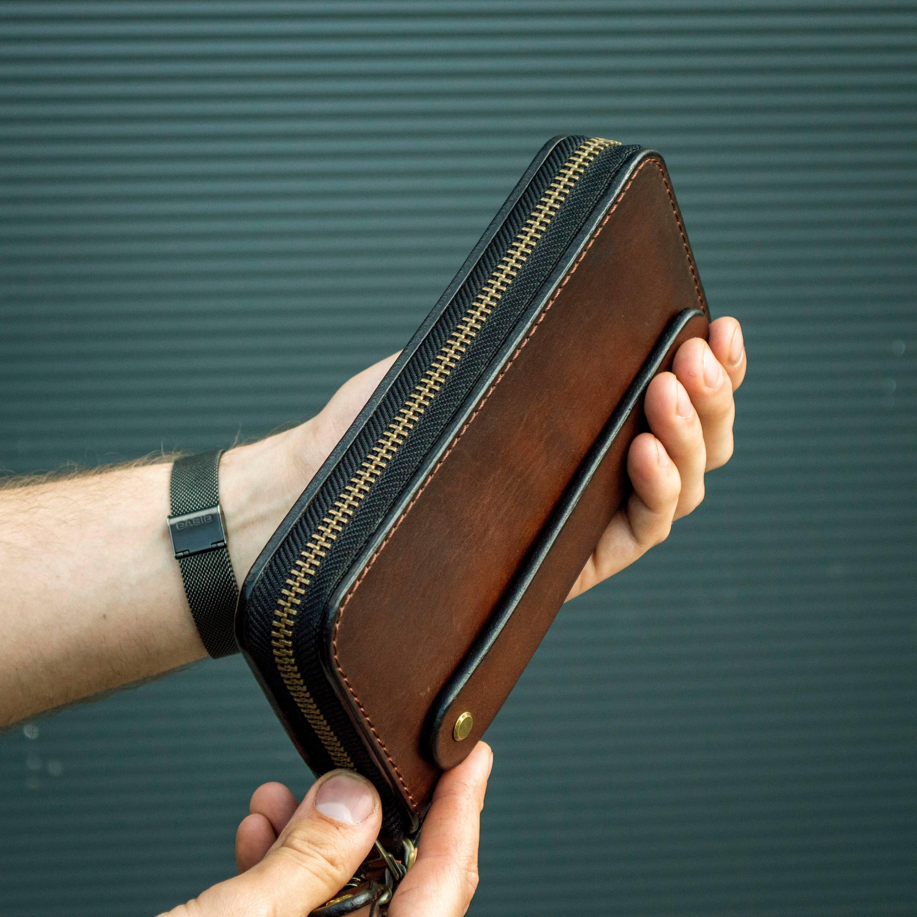 Handcrafted Leather Pouch: Brown Travel Clutch Bag, Men's Wallet - Etsy