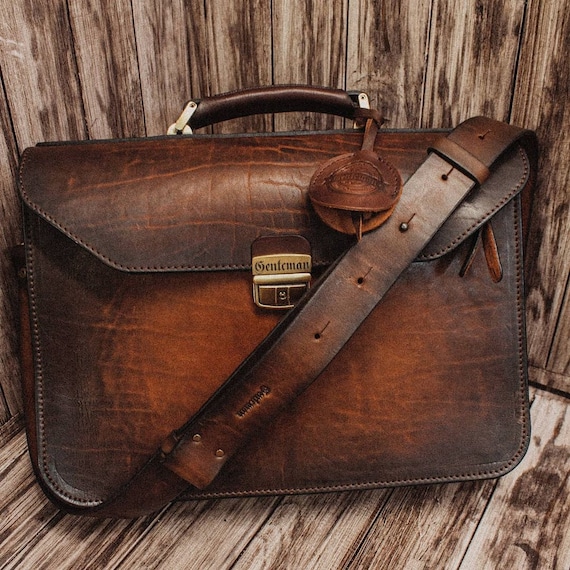 Сlassical Briefcase Leather Classic Briefcase Mens Leather - Etsy