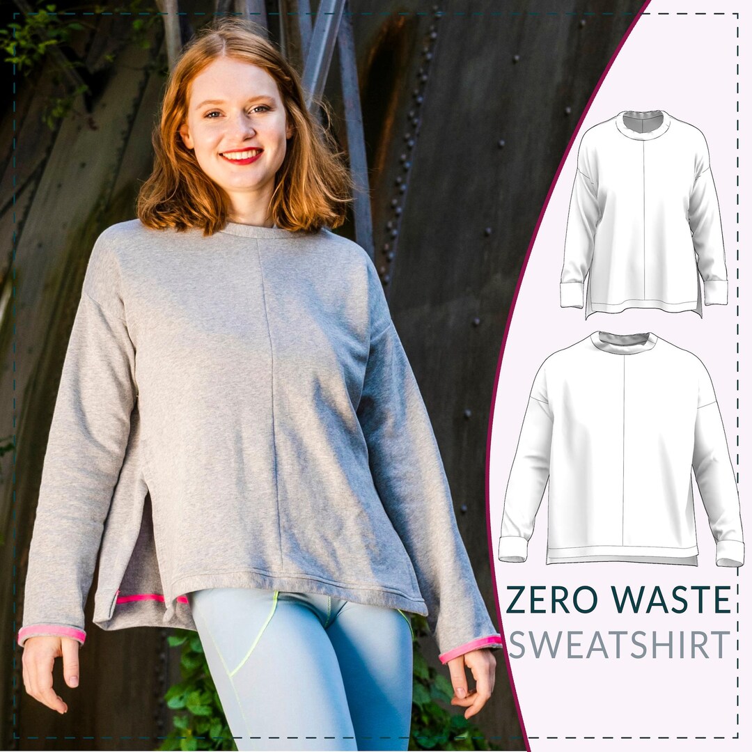 Zero Waste Sweatshirt Sewing Pattern | ZW Sweatshirt | Zero Waste ...