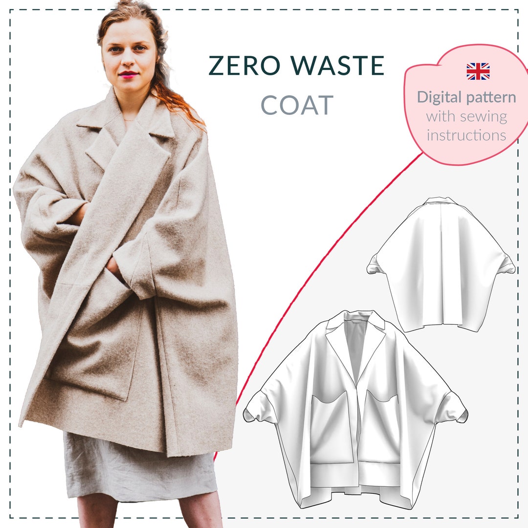 Zero Waste Coat Pattern // Zero Waste Sewing Pattern // Coat Sewing // Zero Waste Fashion ...