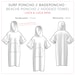 Surf Poncho Sewing Pattern Set family // Swim Poncho Pattern // Beach ...