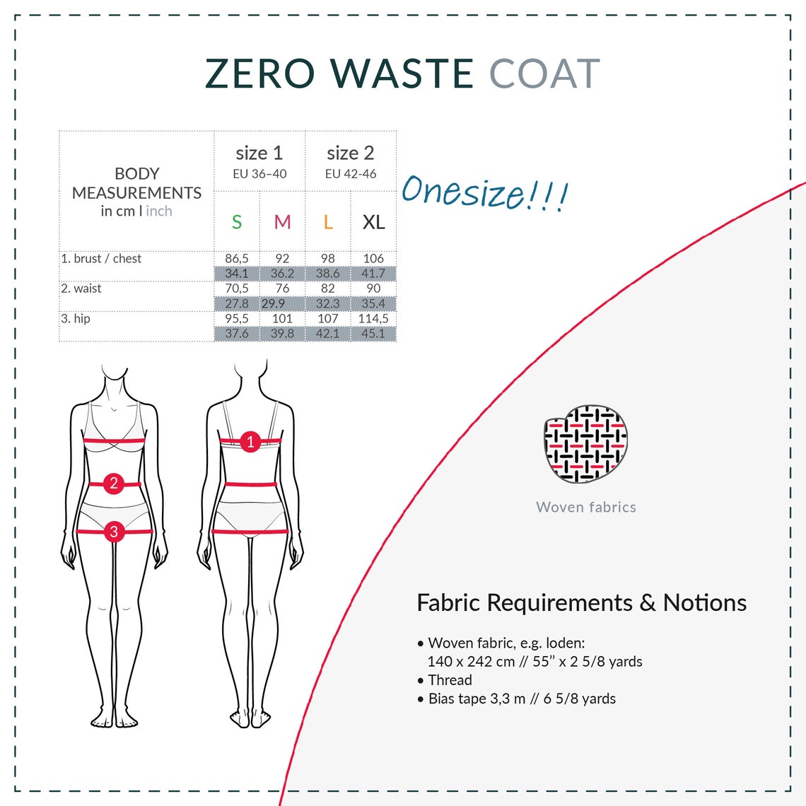 Zero Waste Coat Pattern // Zero Waste Sewing Pattern // Coat Sewing ...