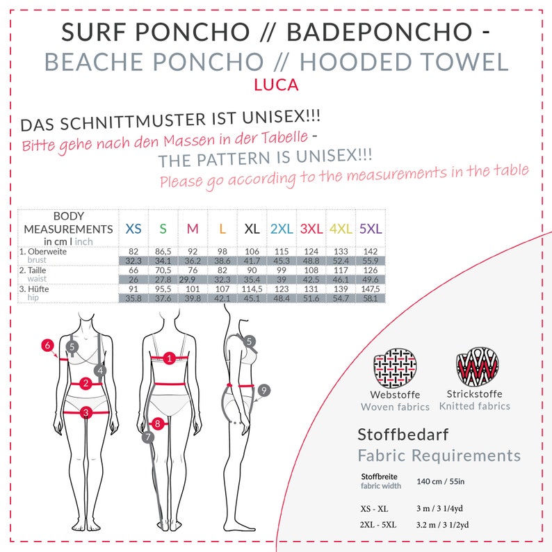 Surf Poncho Pattern | Men's Swimming Poncho Pattern | Swimming Poncho ...