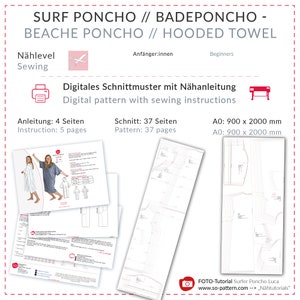 Surf Poncho Pattern | Men's Swimming Poncho Pattern | Swimming Poncho ...