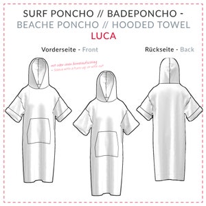 Super Practical and Quickly Sewn Surfer Poncho/bathing Poncho Luca XS ...
