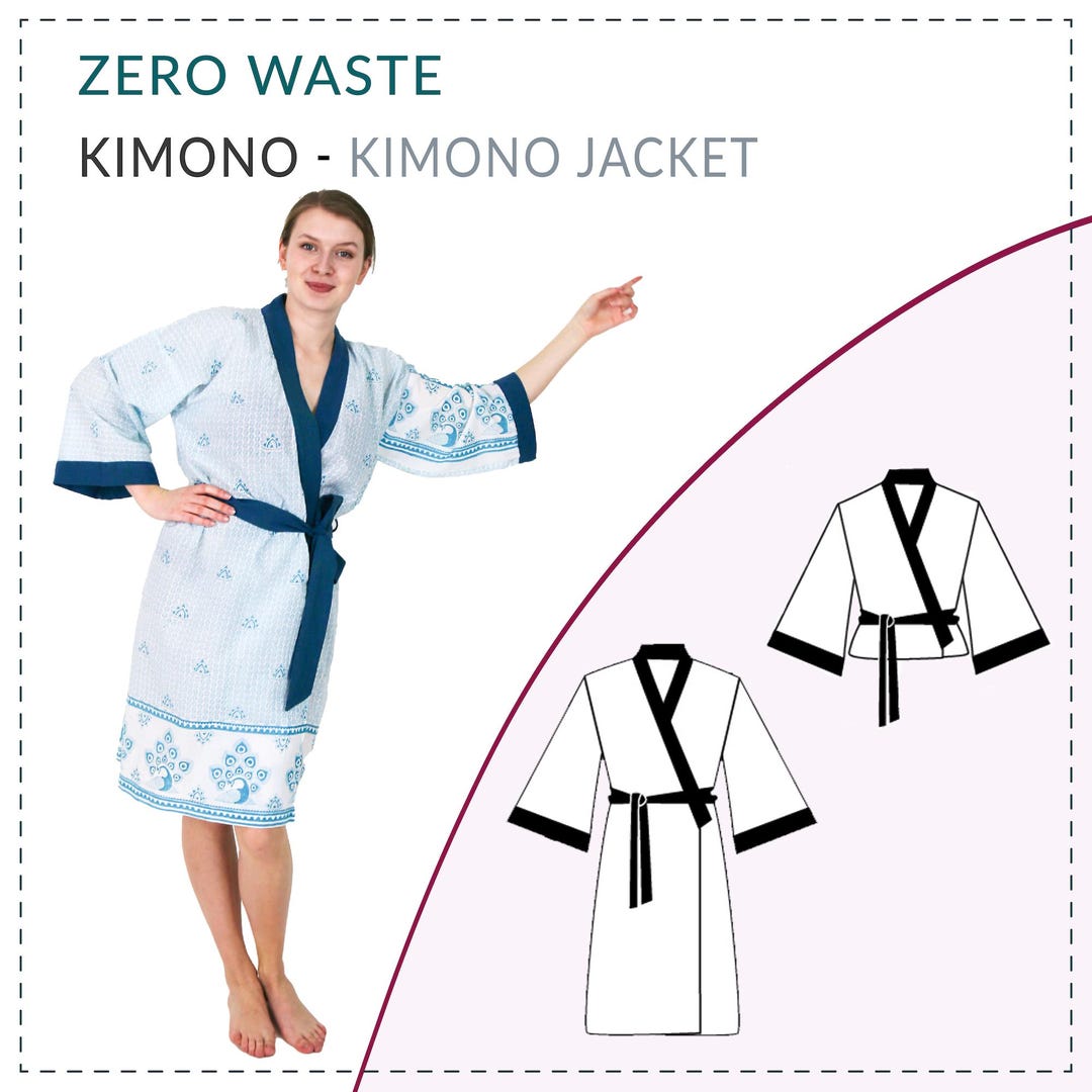 Zero Waste Kimono Pattern | ZW Women's Kimono | Sew Your Own Kimono ...