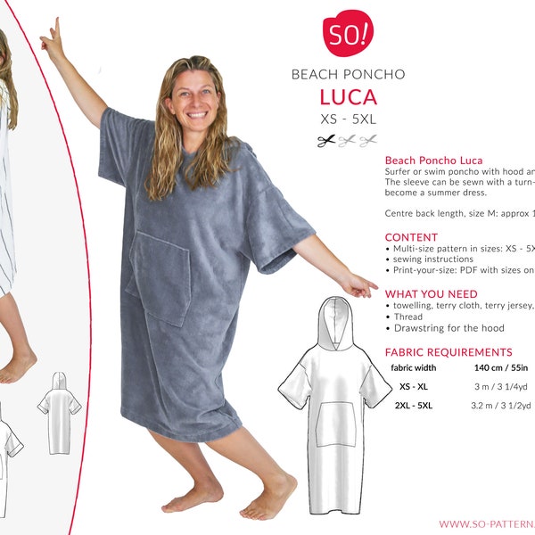 Surfer Poncho Pattern - Etsy