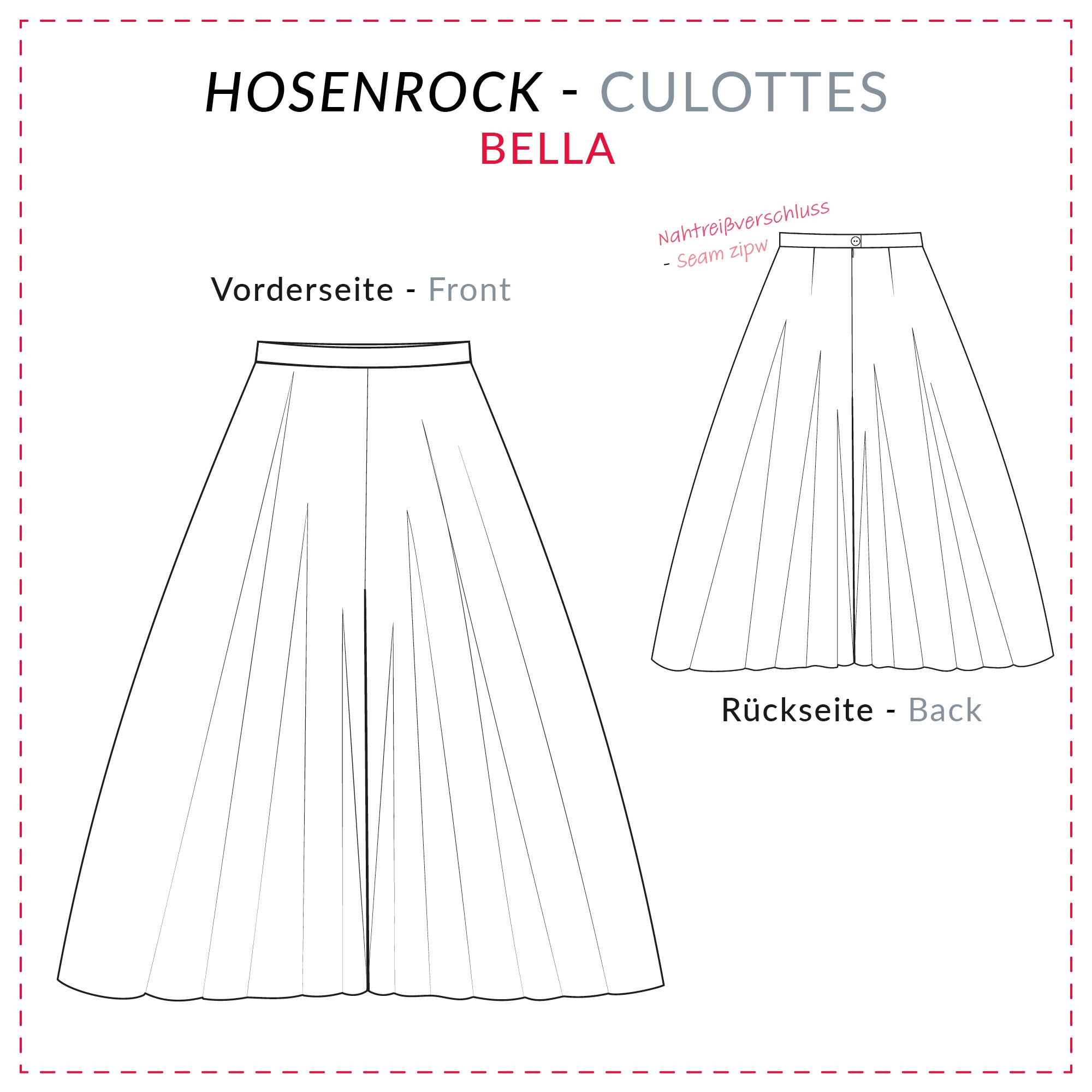 Culotte Trousers Sewing Pattern for Ladies | Skirt Trousers Sewing ...