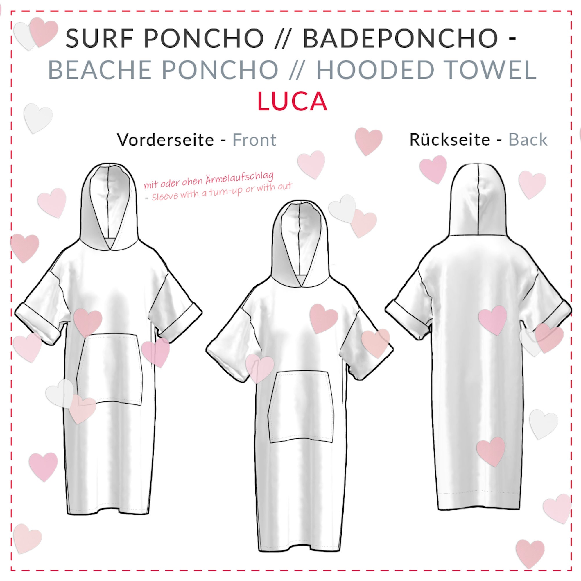 Surf Poncho Pattern | Men's Swimming Poncho Pattern | Swimming Poncho ...