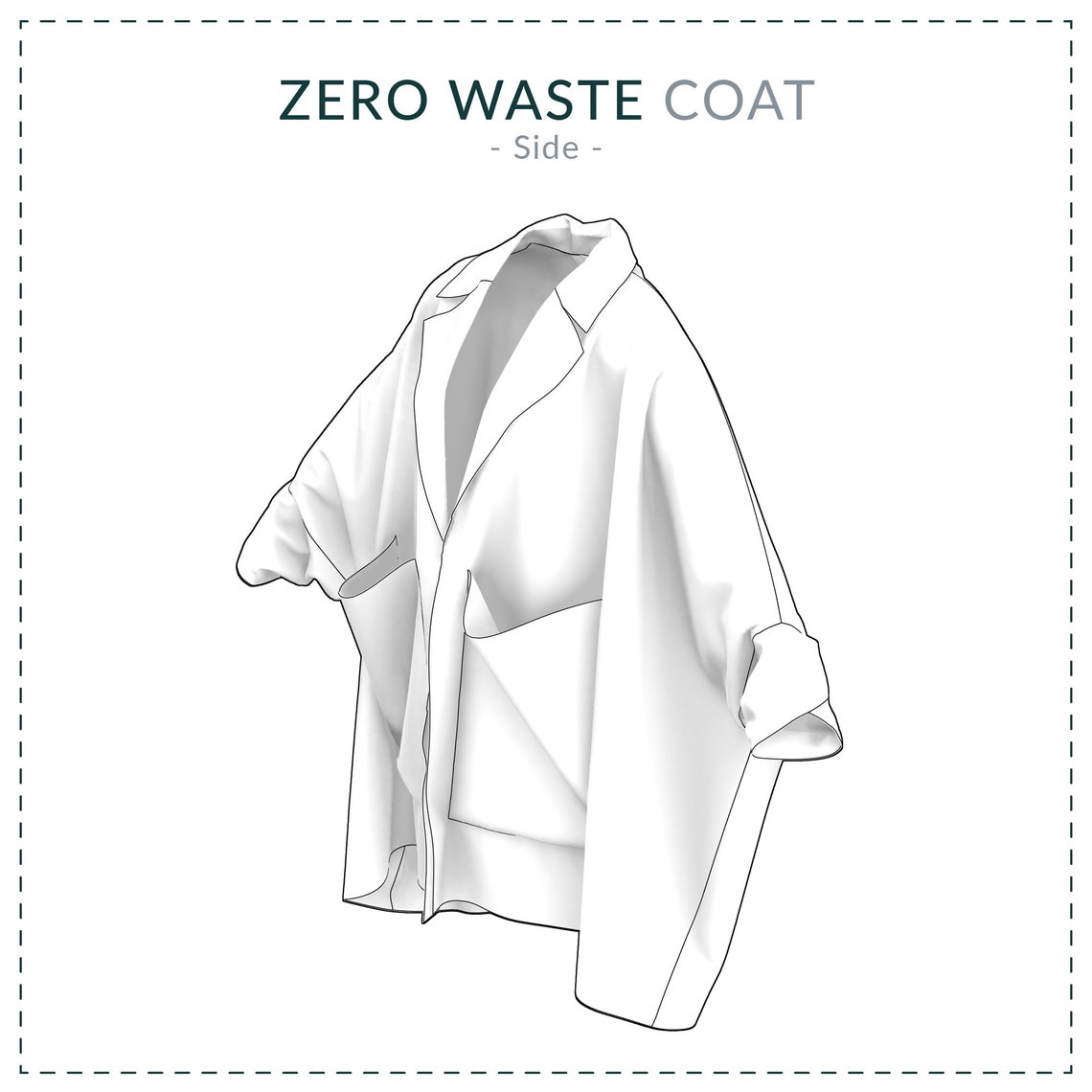 Zero Waste Coat Pattern // Zero Waste Sewing Pattern // Coat Sewing ...