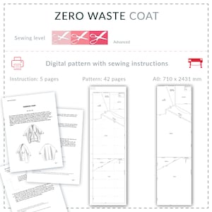Zero Waste Coat Pattern // Zero Waste Sewing Pattern // Coat Sewing ...