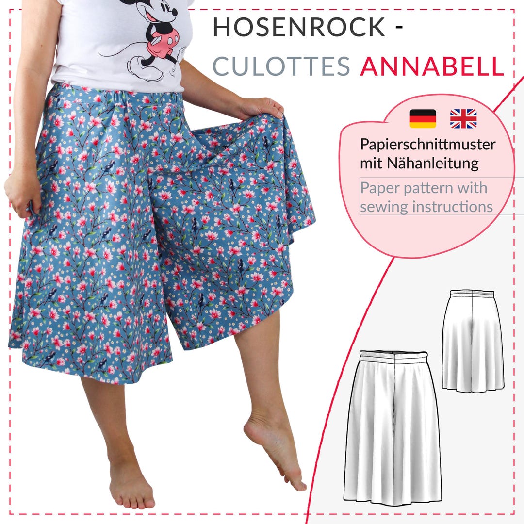 Culottes Sewing Pattern | Sewing Pattern Culottes | Culotte Sewing ...