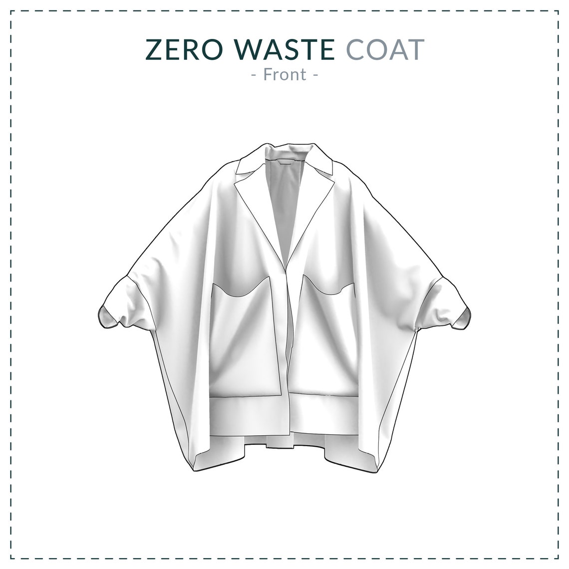 Zero Waste Coat Pattern // Zero Waste Sewing Pattern // Coat Sewing ...
