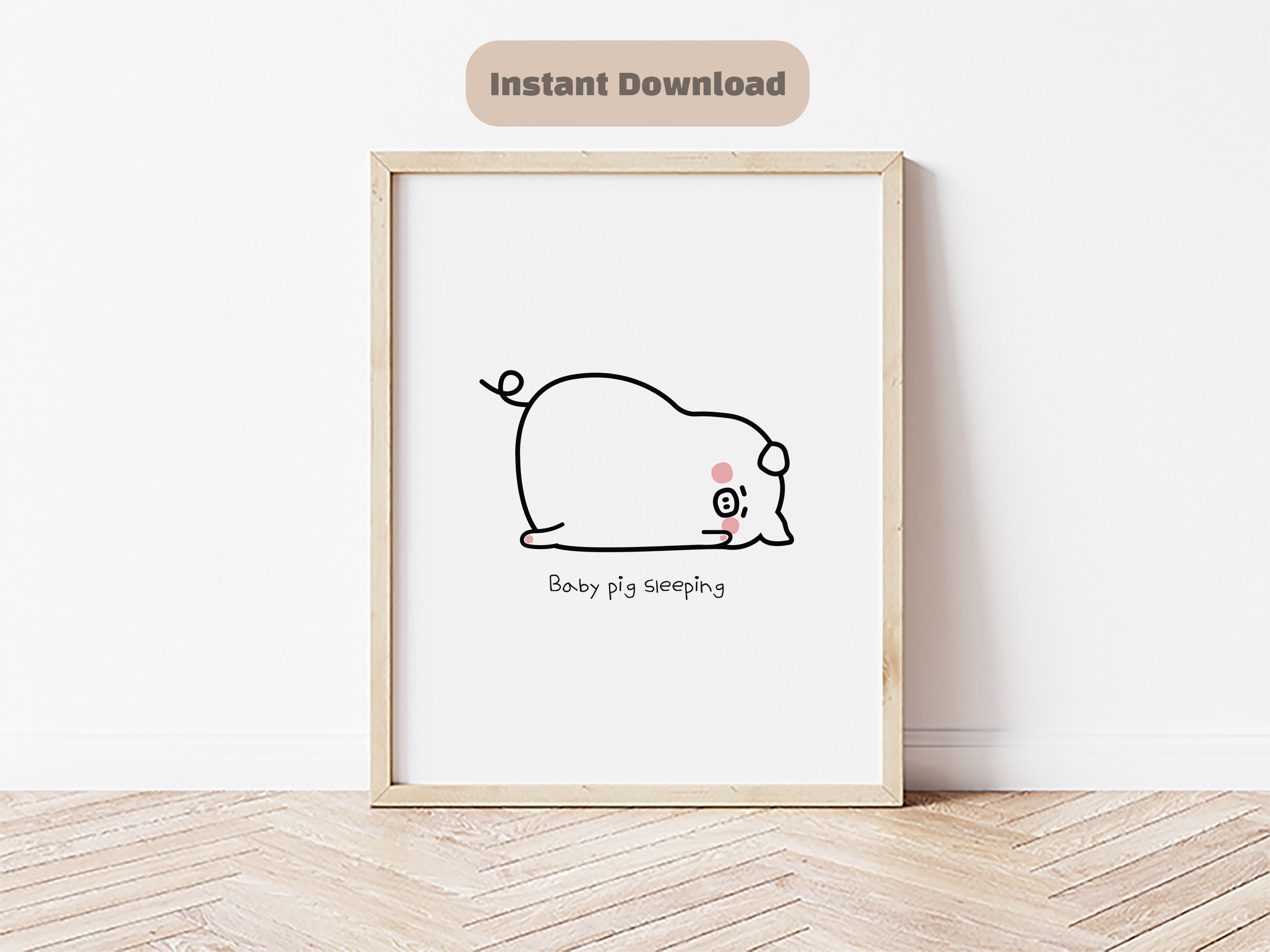 Animal Prints, Pig Prints, Printable Wall Art, Printable Cards, Digital ...