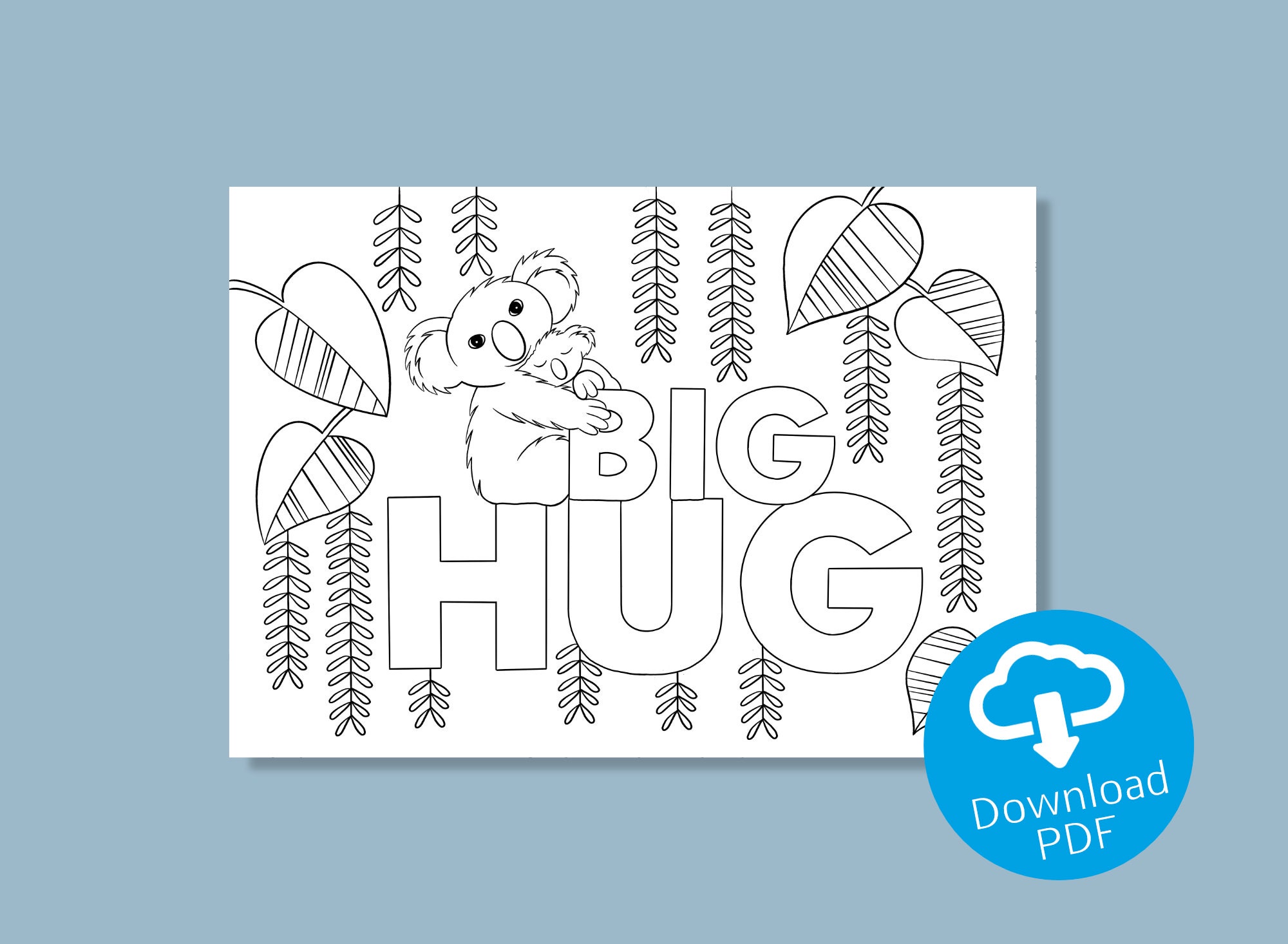 Coloring Card big Hug DIY Postcard Self Made Gift Craft and Color for ...