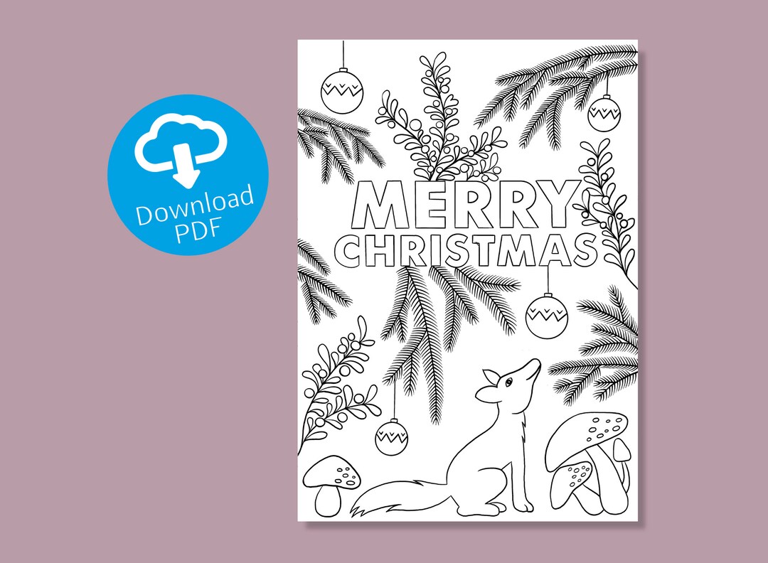 Coloring Card "merry Christmas" | Craft and Color for Children ...