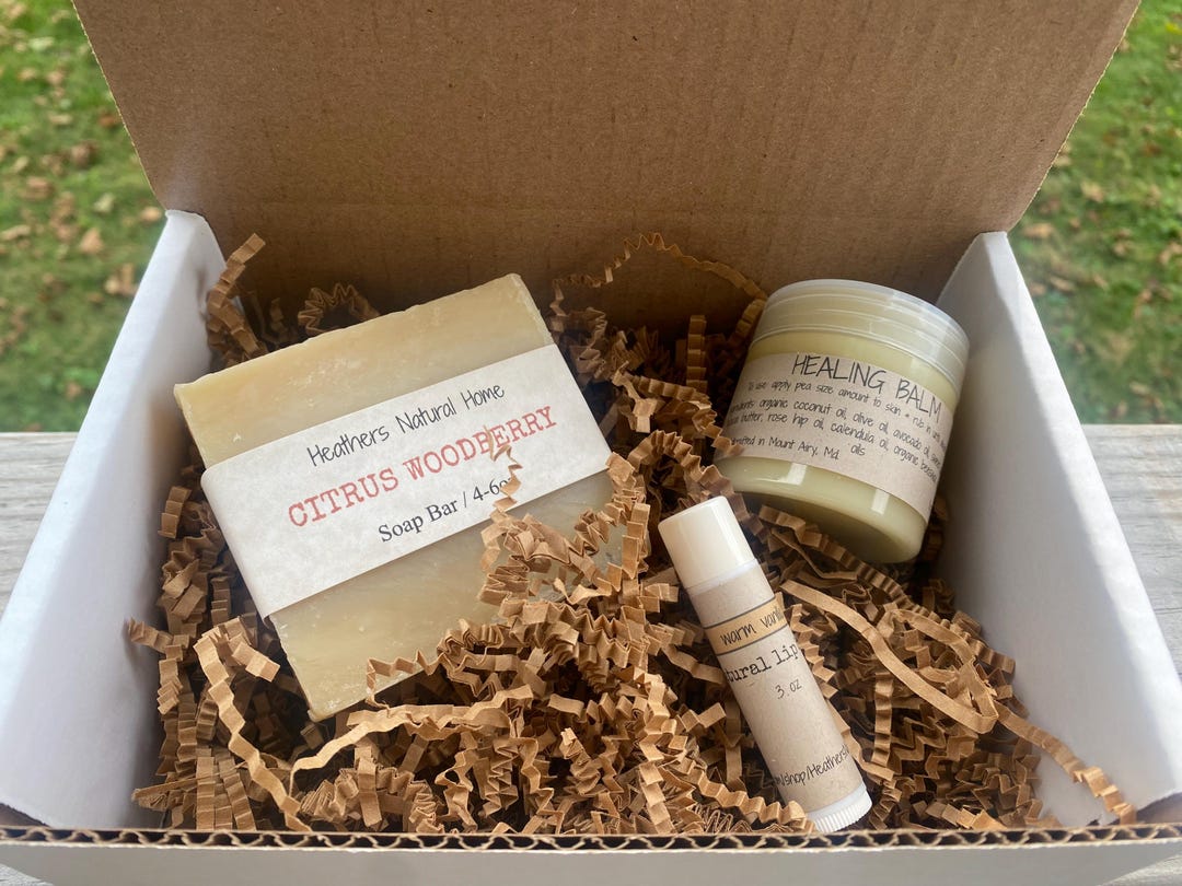 Healing Balm Gift Box Spa Gift Box Lotion Soap Lip Balm Set Natural Spa ...