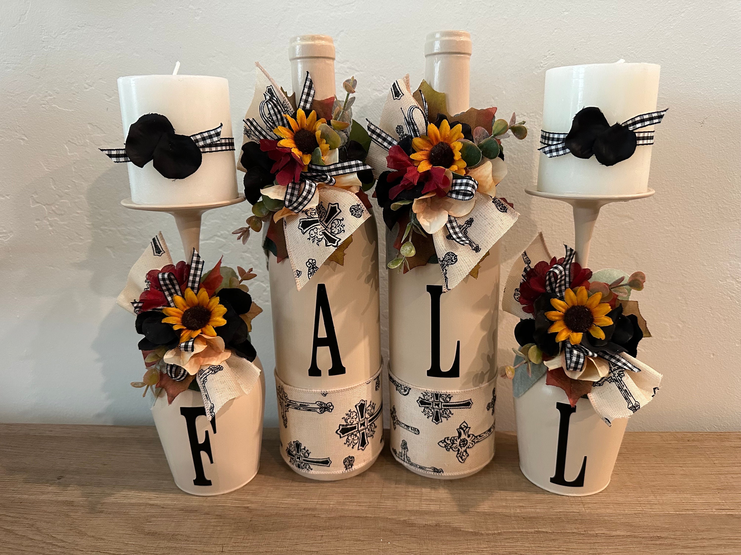Fall Home Decor Wine Glass Set - Etsy