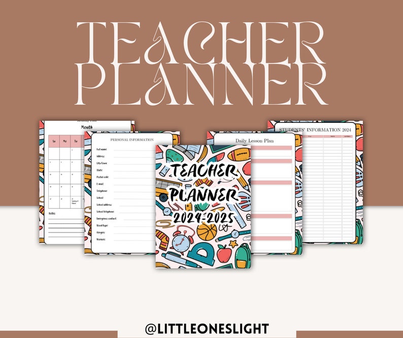 Monthly Teaching Planner Printable Lesson Plan, Editable Academic ...
