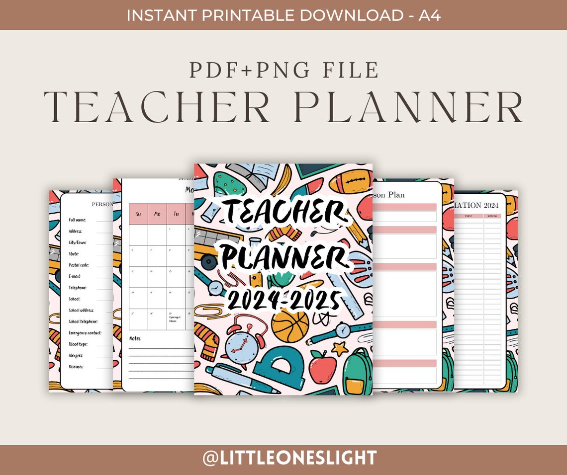 Monthly Teaching Planner Printable Lesson Plan, Editable Academic ...