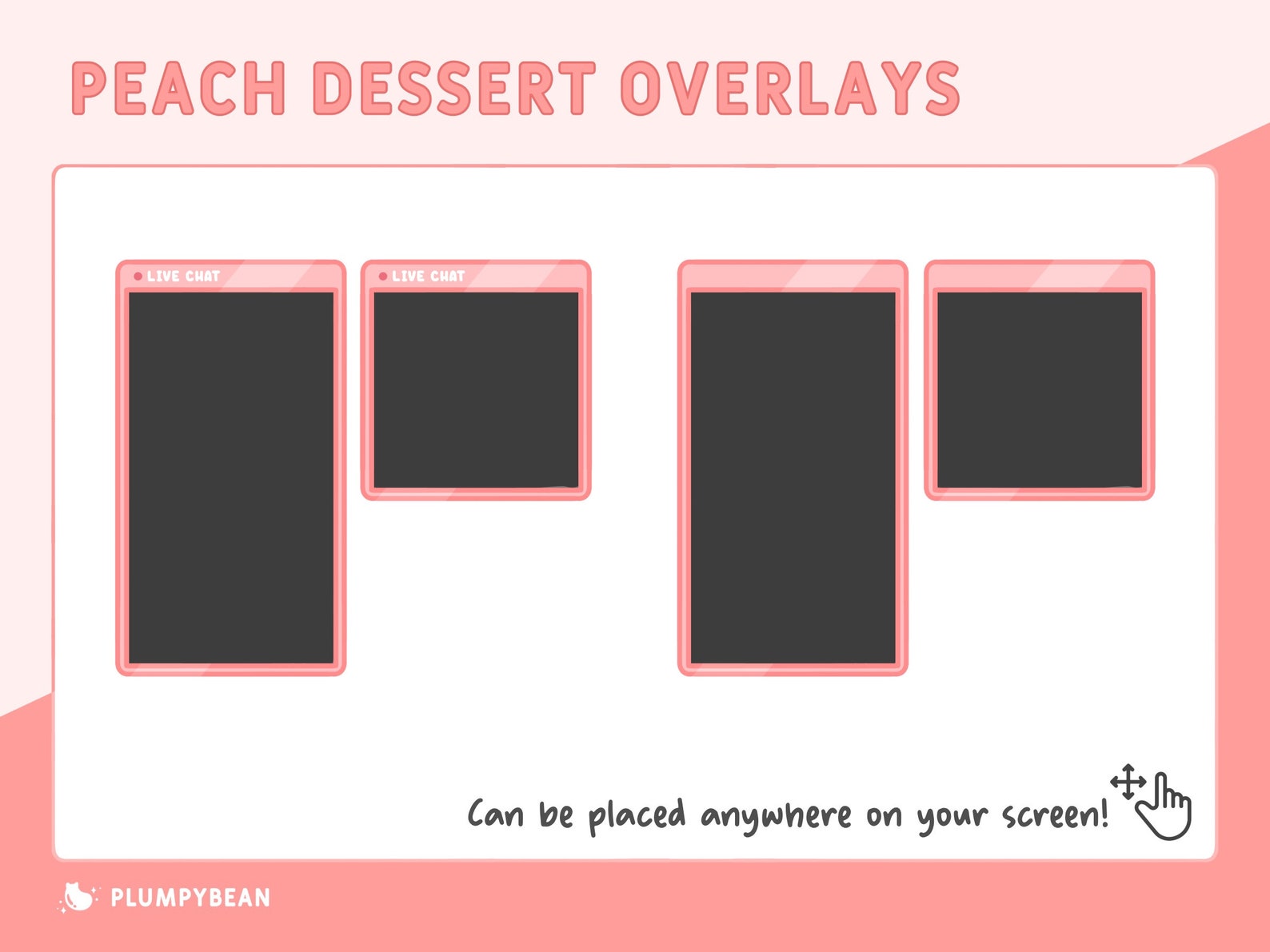 Twitch Stream Overlay Package Cute Peach Dessert - Etsy Canada