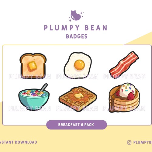Breakfast Twitch Sub Badges Twitch Subscriber Badges Bit - Etsy
