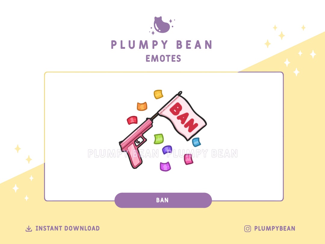 Twitch and Discord Emote Pink Ban Gun - Etsy