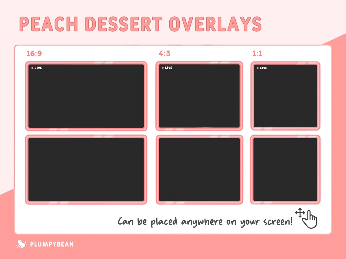 Twitch Stream Overlay Package - Cute Peach Dessert - Etsy