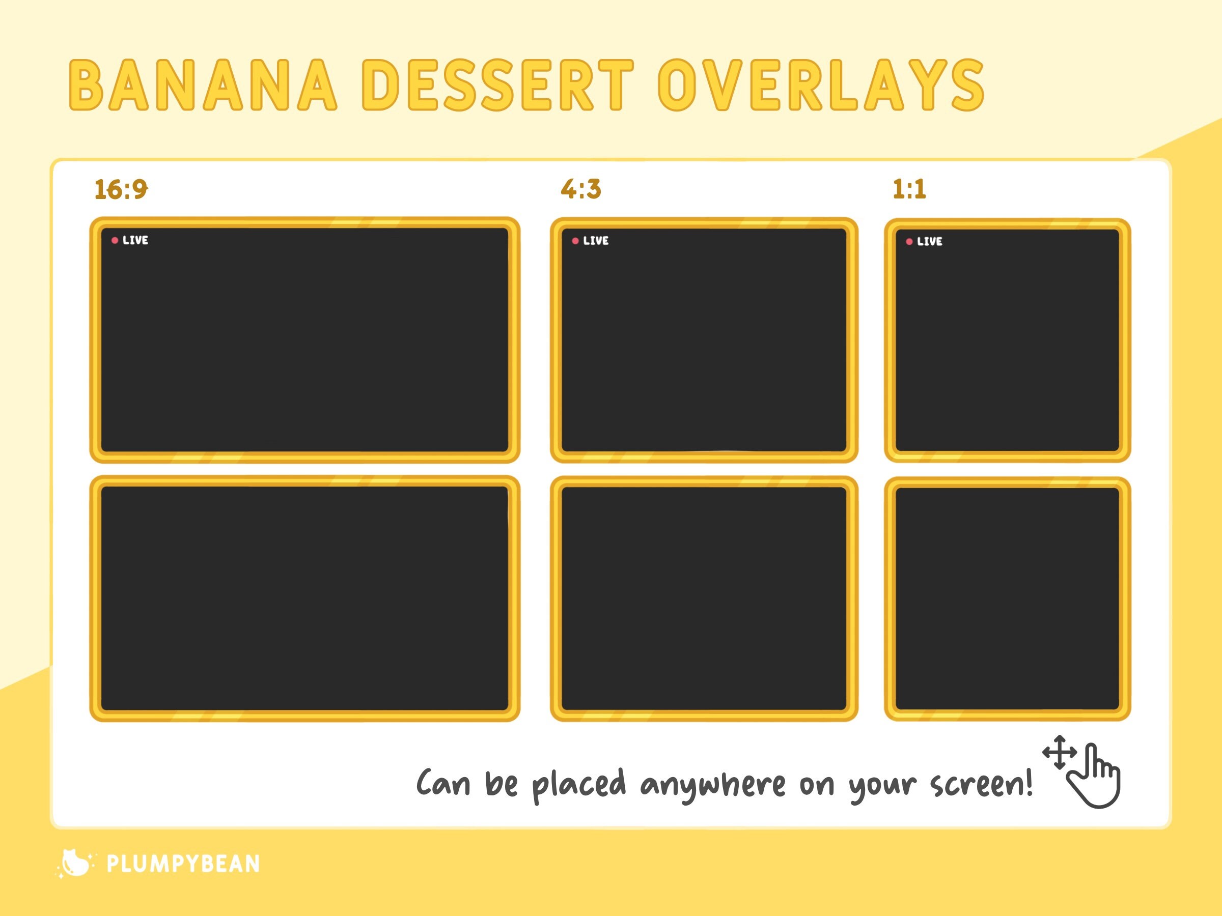 Twitch Stream Overlay Package - Cute Banana Dessert - Etsy
