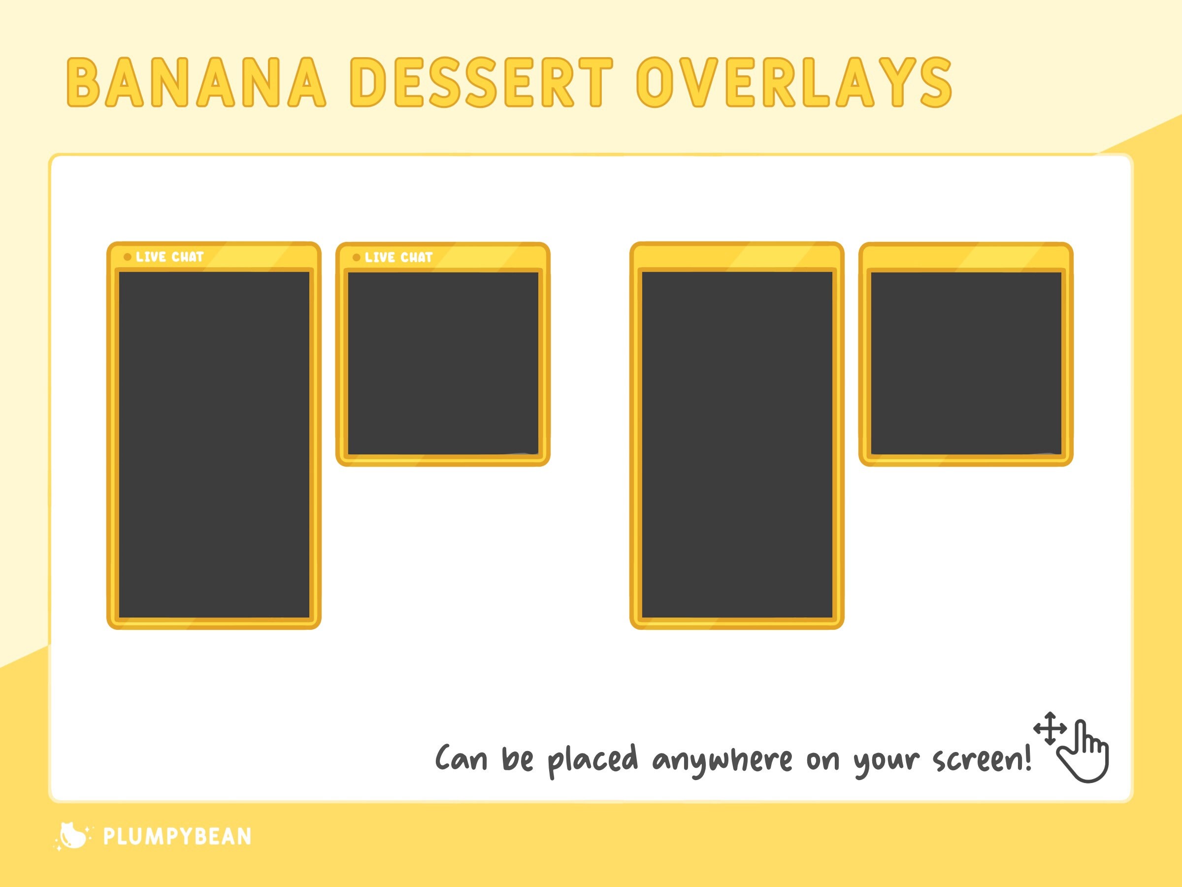Twitch Stream Overlay Package - Cute Banana Dessert - Etsy
