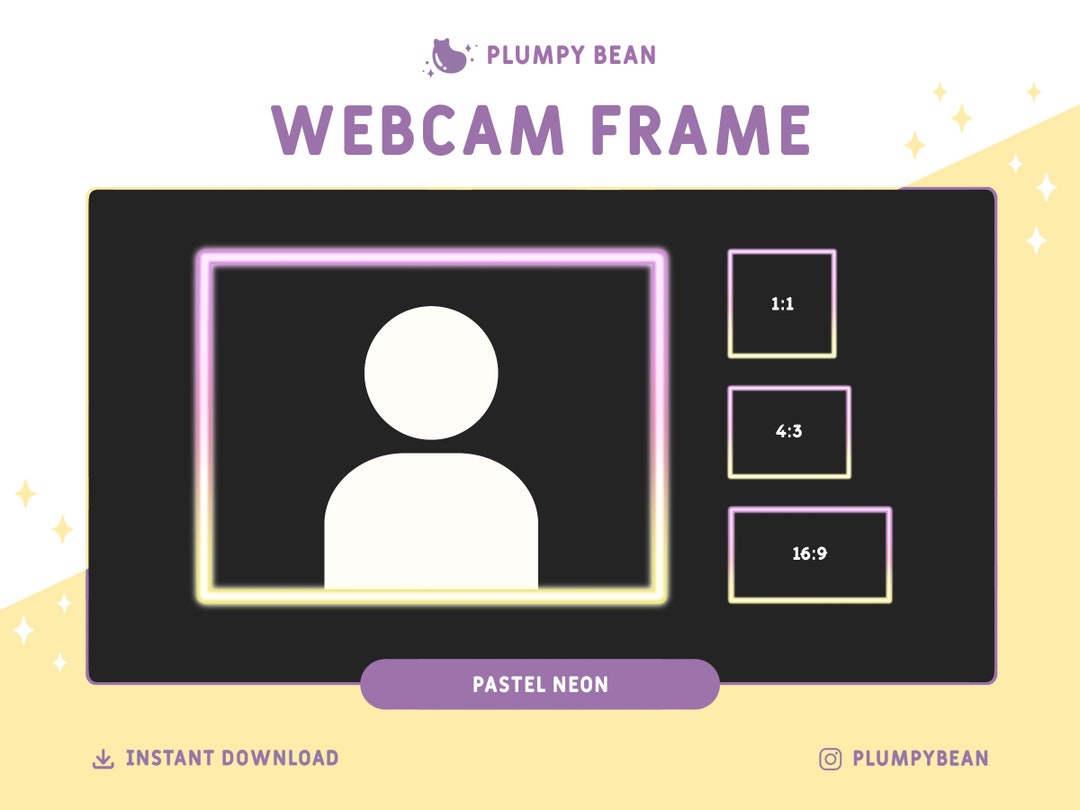 Twitch Webcam Border - Pastel Neon - Etsy