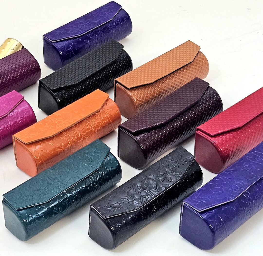 Handmade Leather Lipstick Case With Mirror – Compact Lipstick Holder in ...
