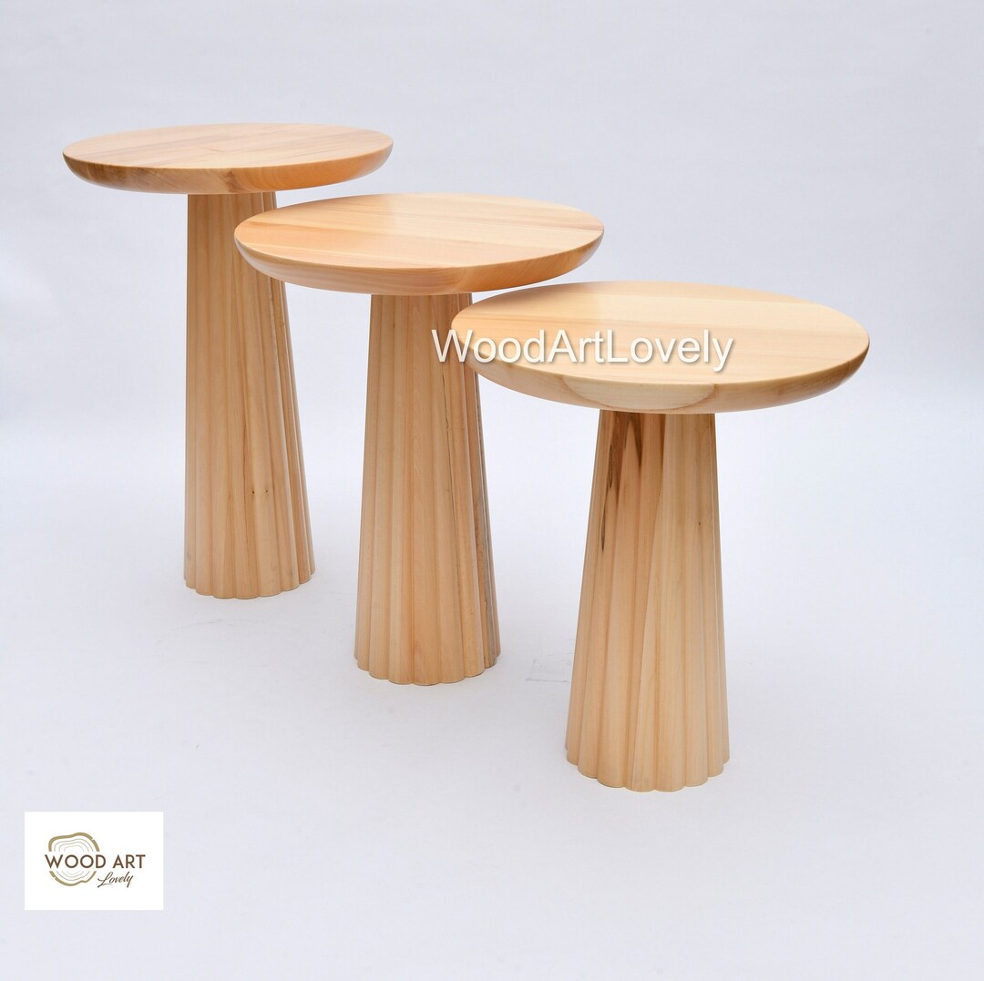 Handmade Linden Wood Side Table: Natural Banana Coffee Table - Etsy