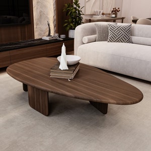 Walnut Coffee Table, Center Table, Walnut Table, Asymmetric Coffee ...