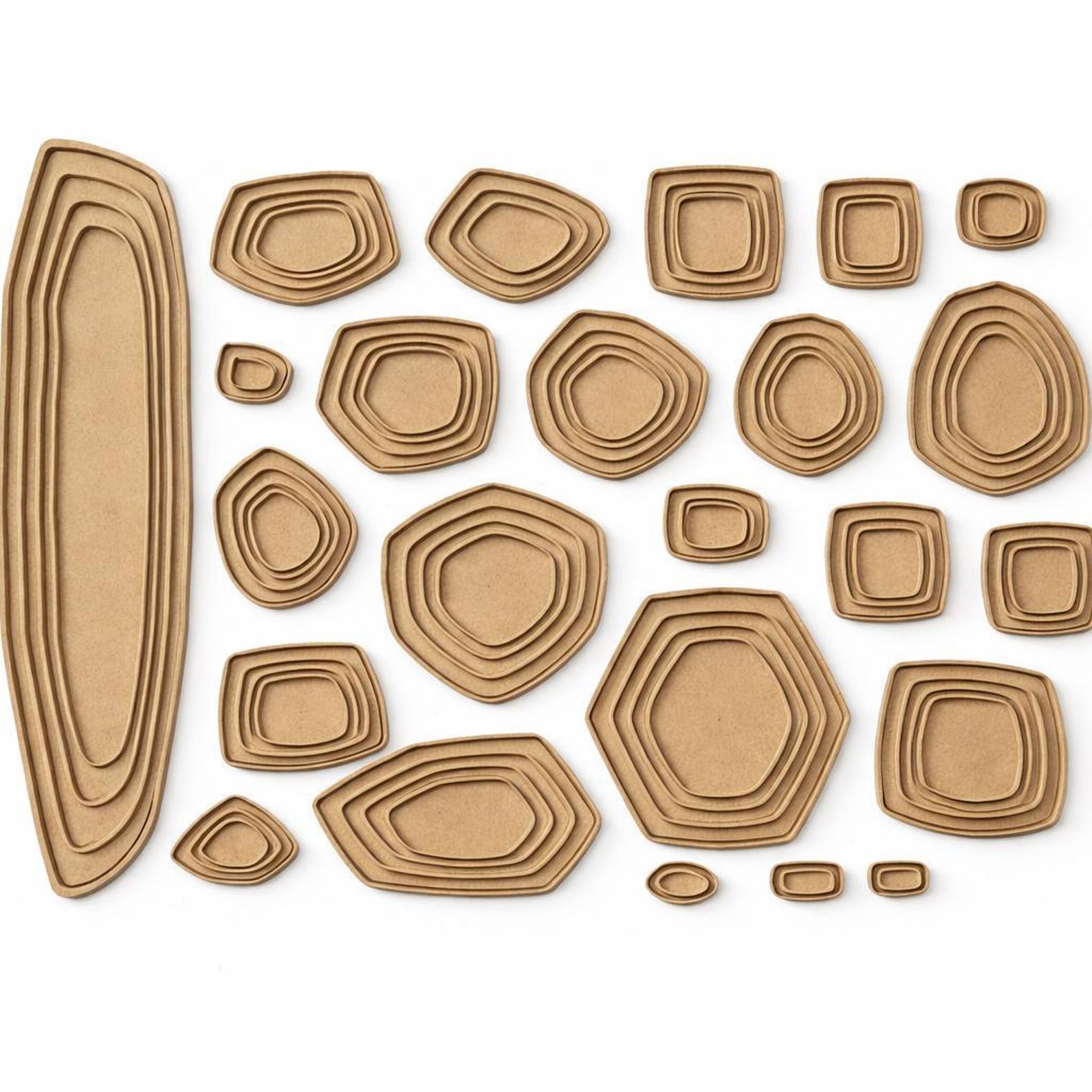3D Organic Wall Art Panels, Japandi Minimalist Door Decor, Paintable ...