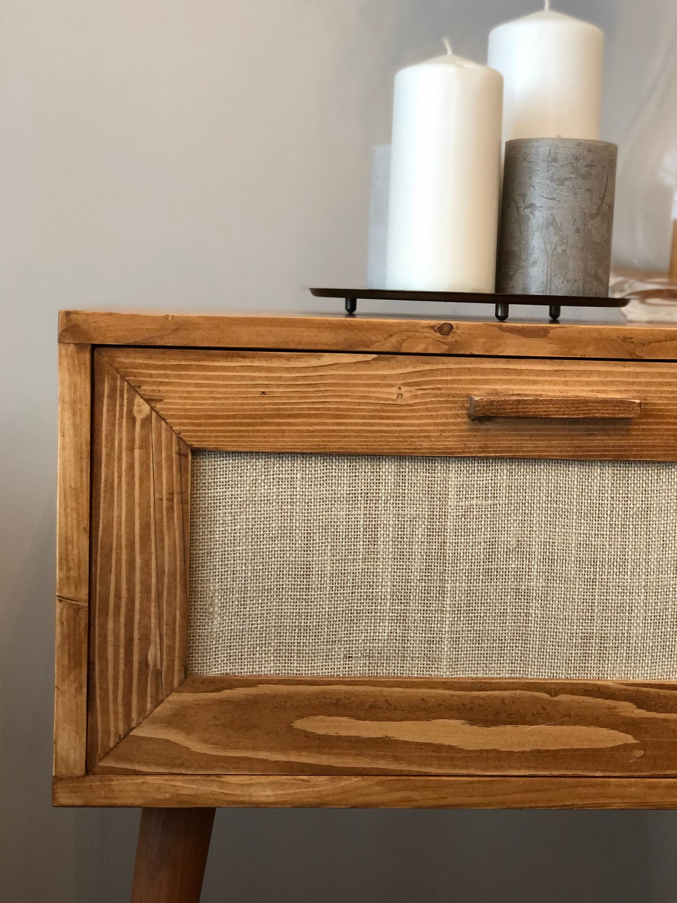 Wooden Fabric Covered Bedside Table Night Table Nightstand | Etsy